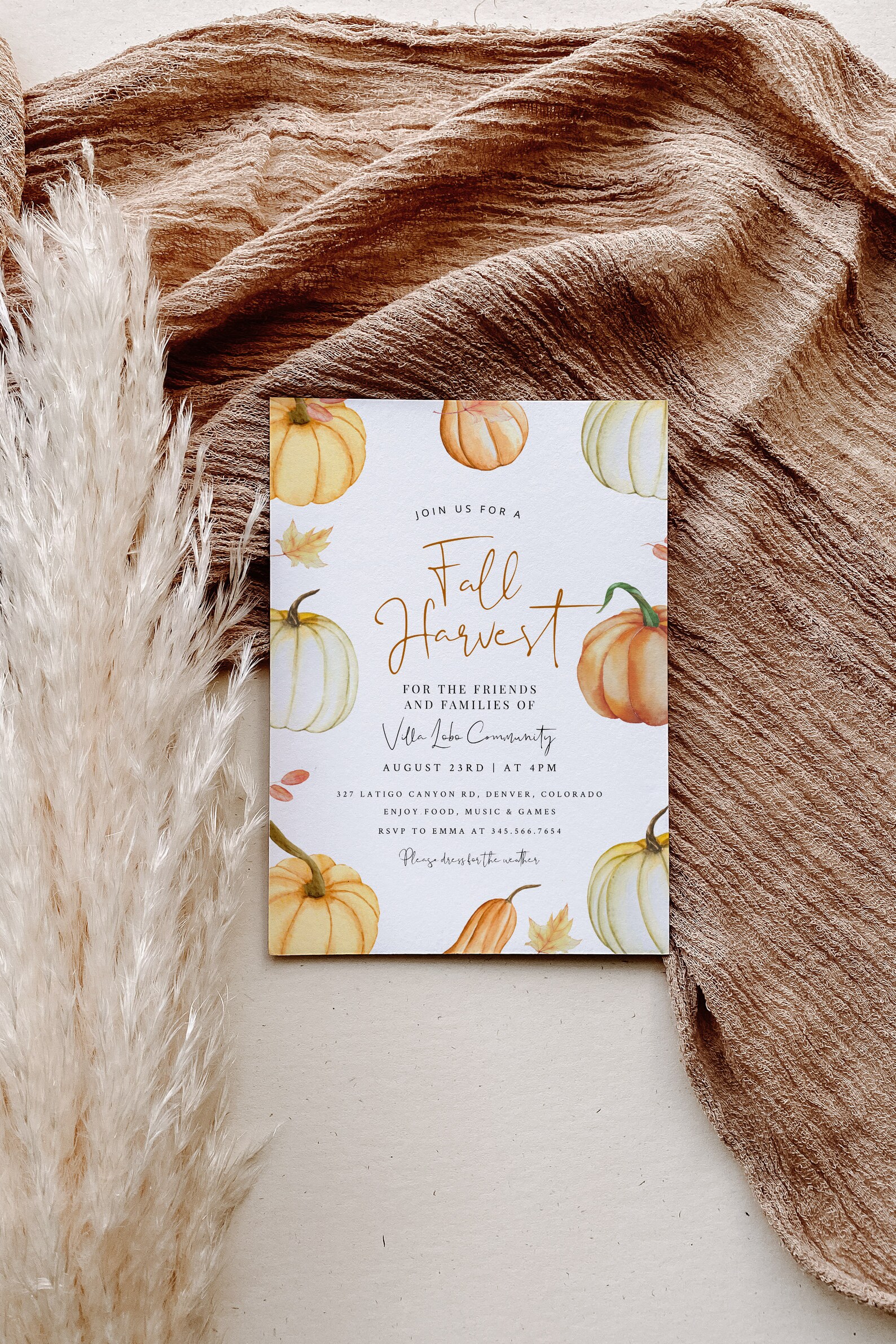 Fall Harvest Invitation Fall Community Celebration Fall - Etsy
