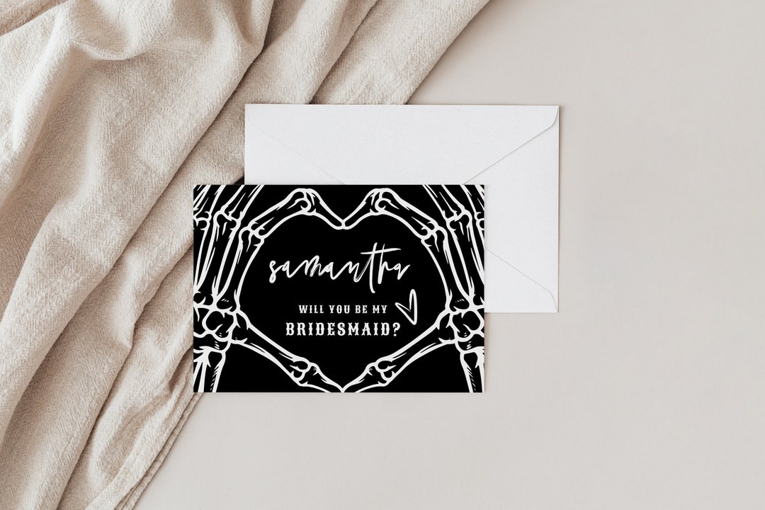 Halloween Bridesmaid Proposal Card Template, Gothic Bridesmaid Proposal ...