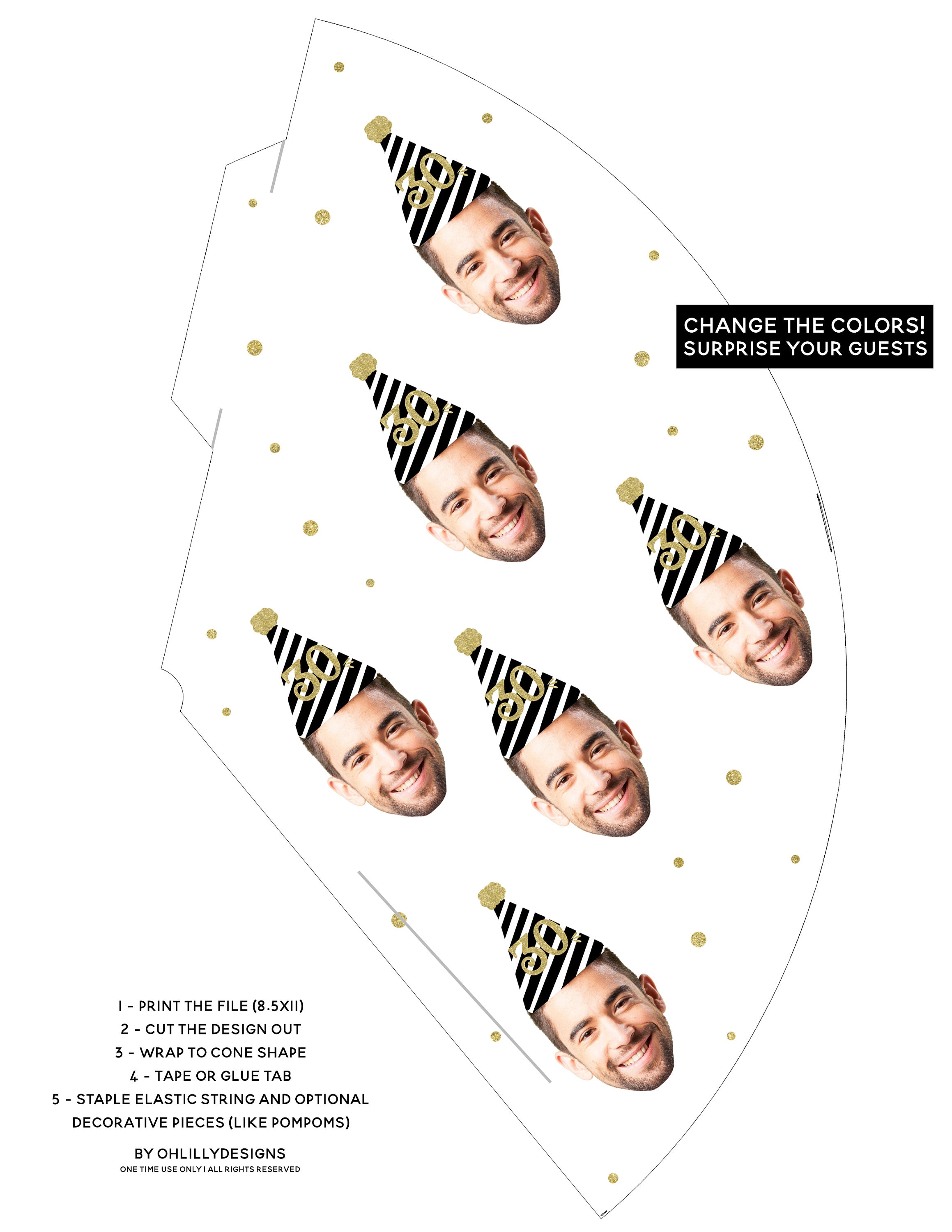 Printable Party Hats Party, Birthday Party Hats, Birthday Party Hats ...