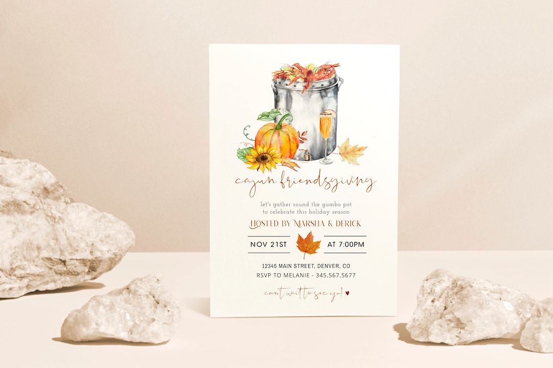 Cajun Gumbo Thanksgiving Invitation, Gumbo Friendsgiving Invitation ...