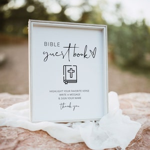 Bible Guestbook Wedding, Bible Guest Book Sign, Highlight Your Favorite ...