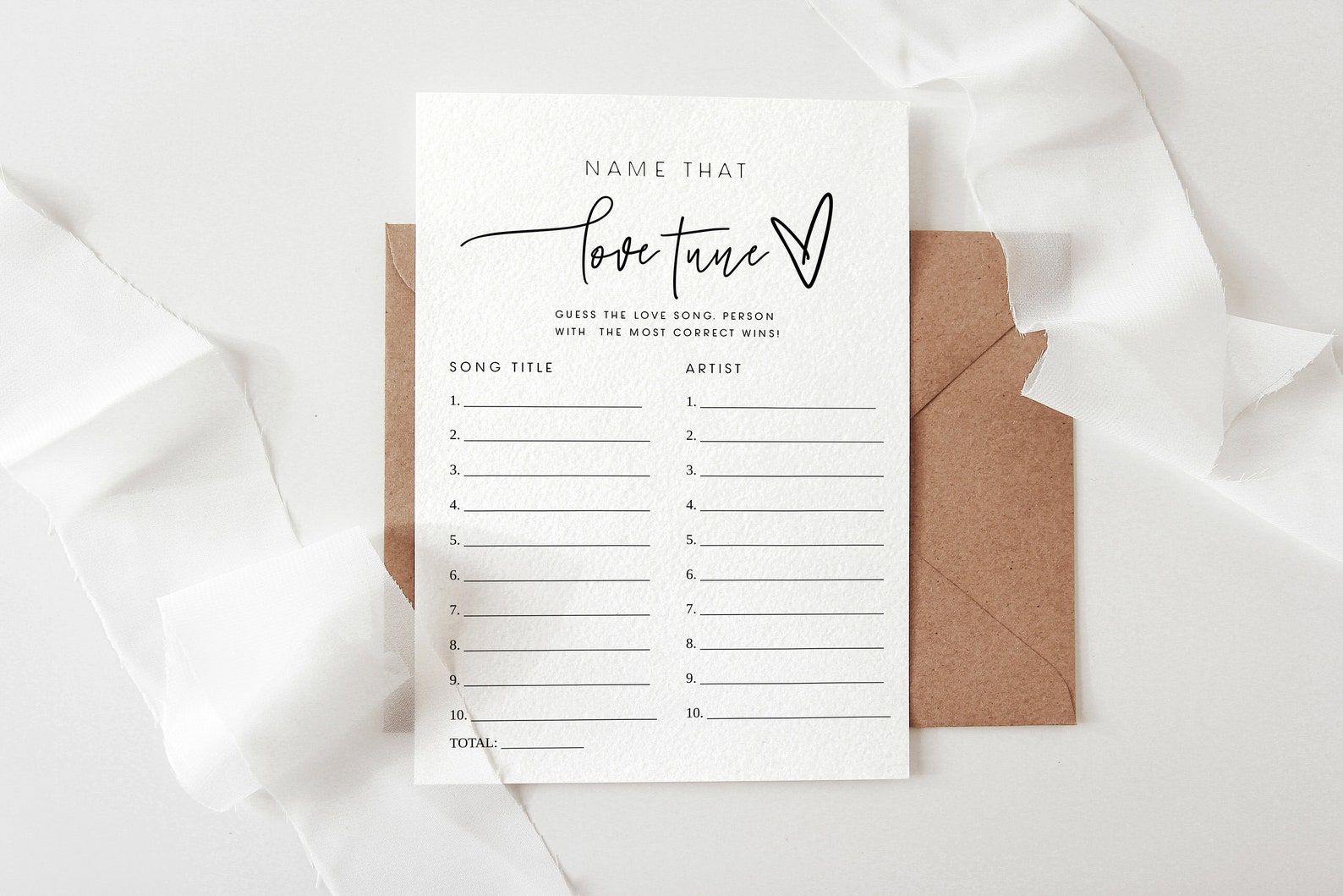 ELLIA Name That Love Song Bridal Shower Name That Tune | Etsy