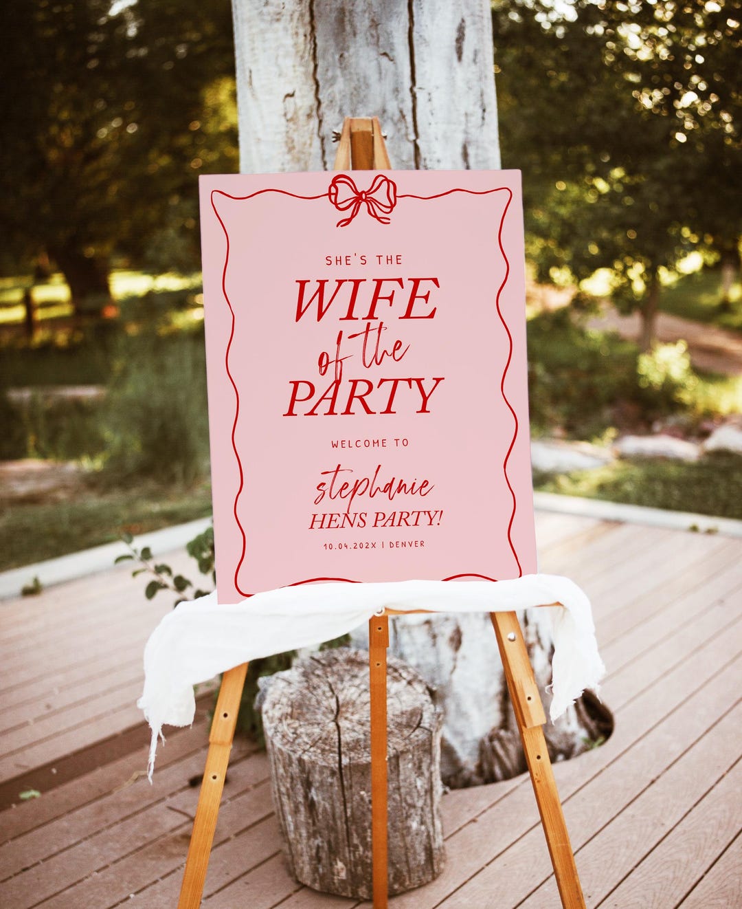 Wife of the Party Sign, Wife of the Party Bachelorette Decor, Pink and ...