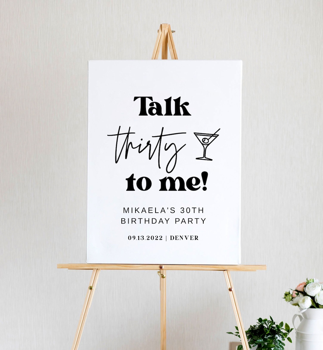 Talk Thirty to Me Sign, 30th Birthday Welcome Sign, 30th Birthday Sign ...