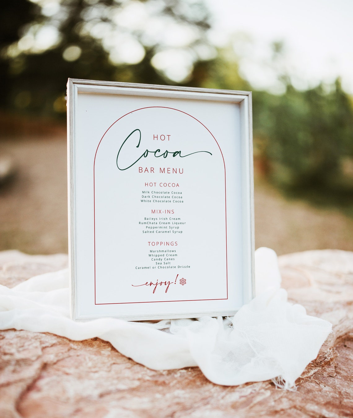 Modern Christmas Hot Cocoa Bar Menu Template Editable Hot - Etsy