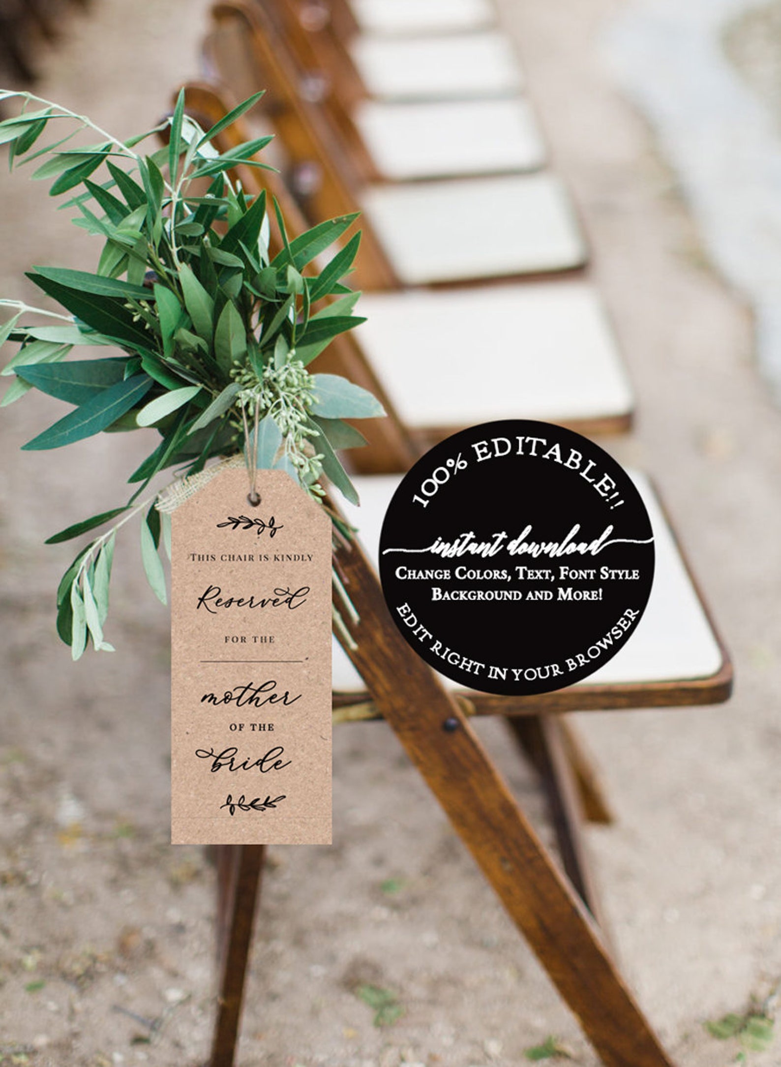 Wedding Ceremony Seating Tag Wedding Ceremony Reserved Seat - Etsy