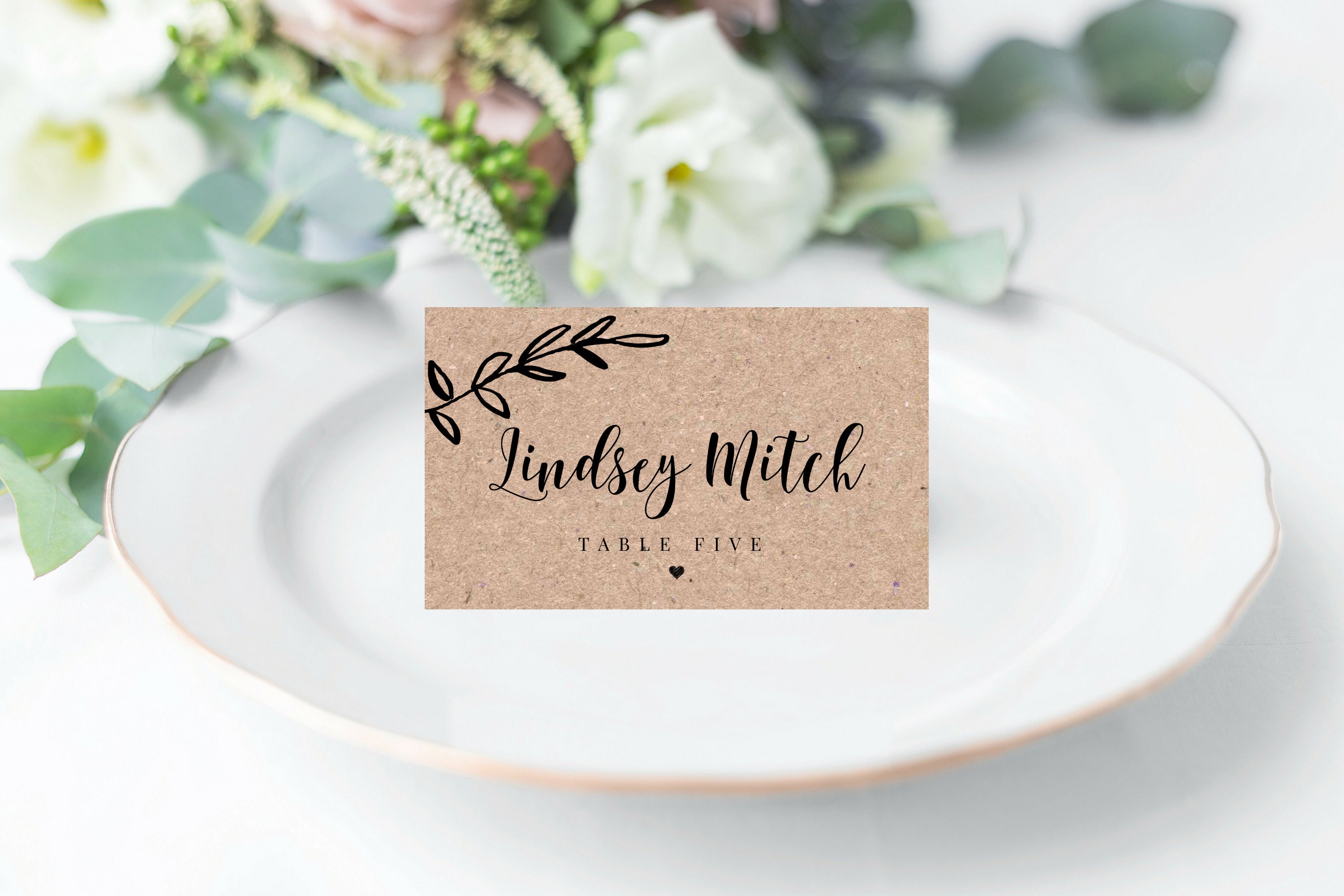 Rustic Place Cards Template DIY Place Cards Instant - Etsy