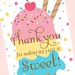 Ice Cream Thank You Card Printable, Ice Cream Birthday Theme, Thank You ...