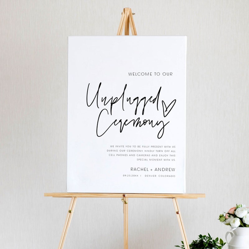 Unplugged Ceremony Sign - Etsy