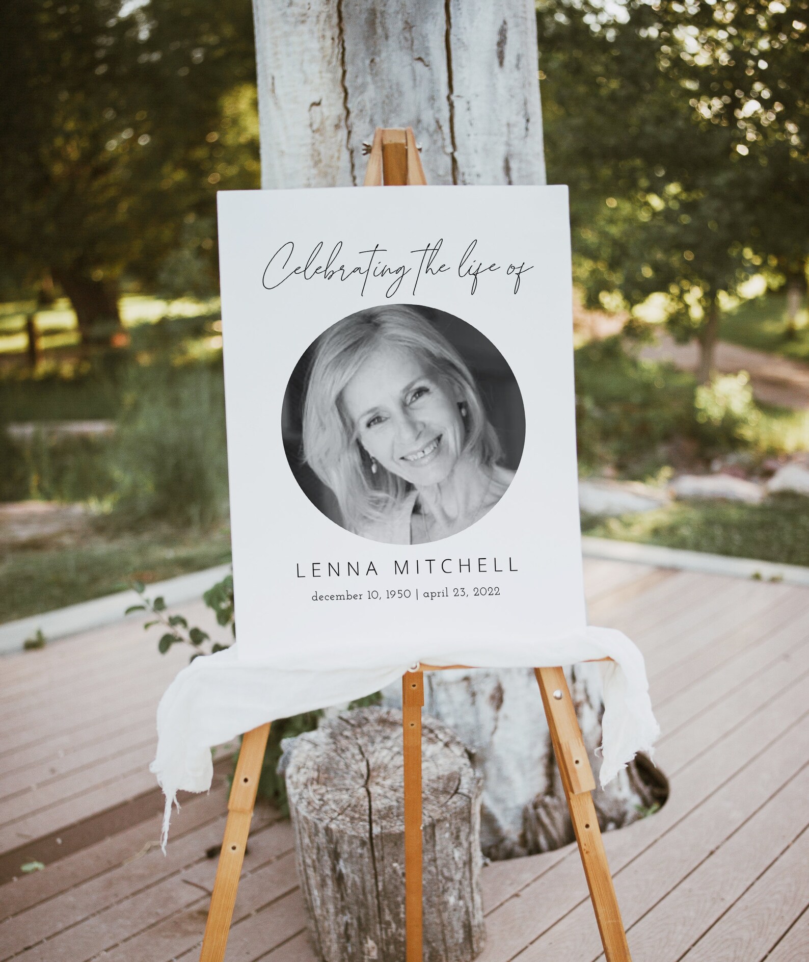 In Loving Memory Sign Template, Photo Funeral Welcome Poster Editable ...