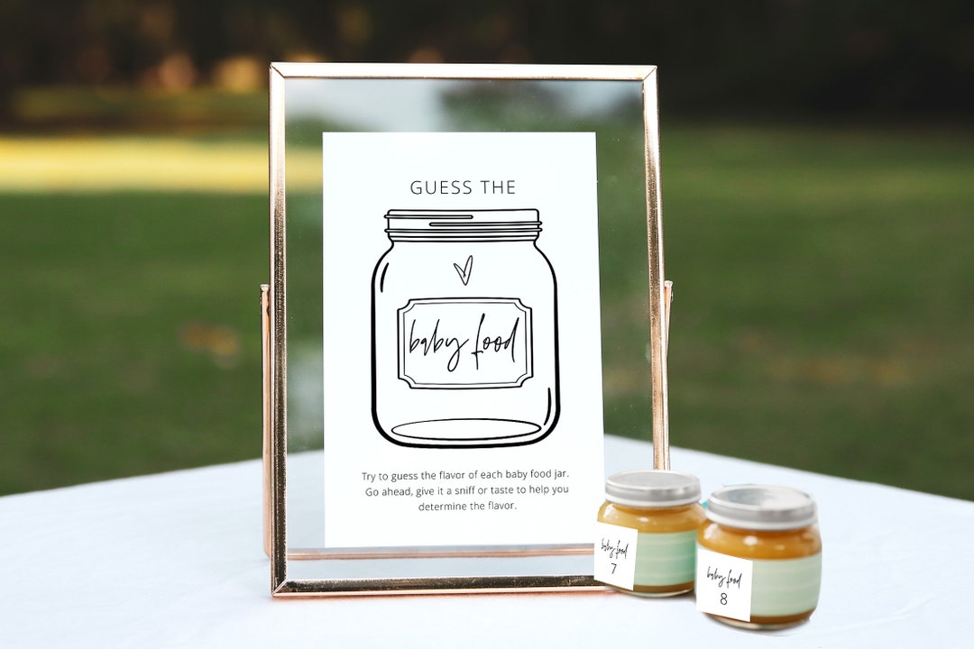 Baby Food Game, Guess the Baby Jar Food, Baby Shower Party Games Fun ...