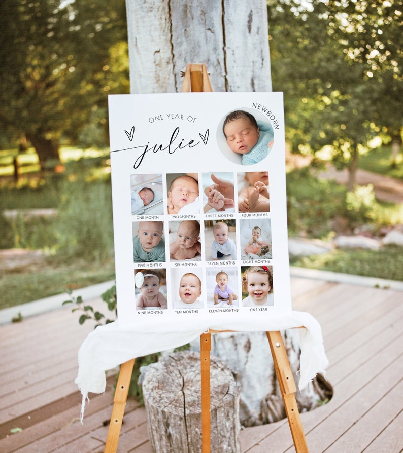 Editable Baby's First Year Poster Template Modern 1st - Etsy