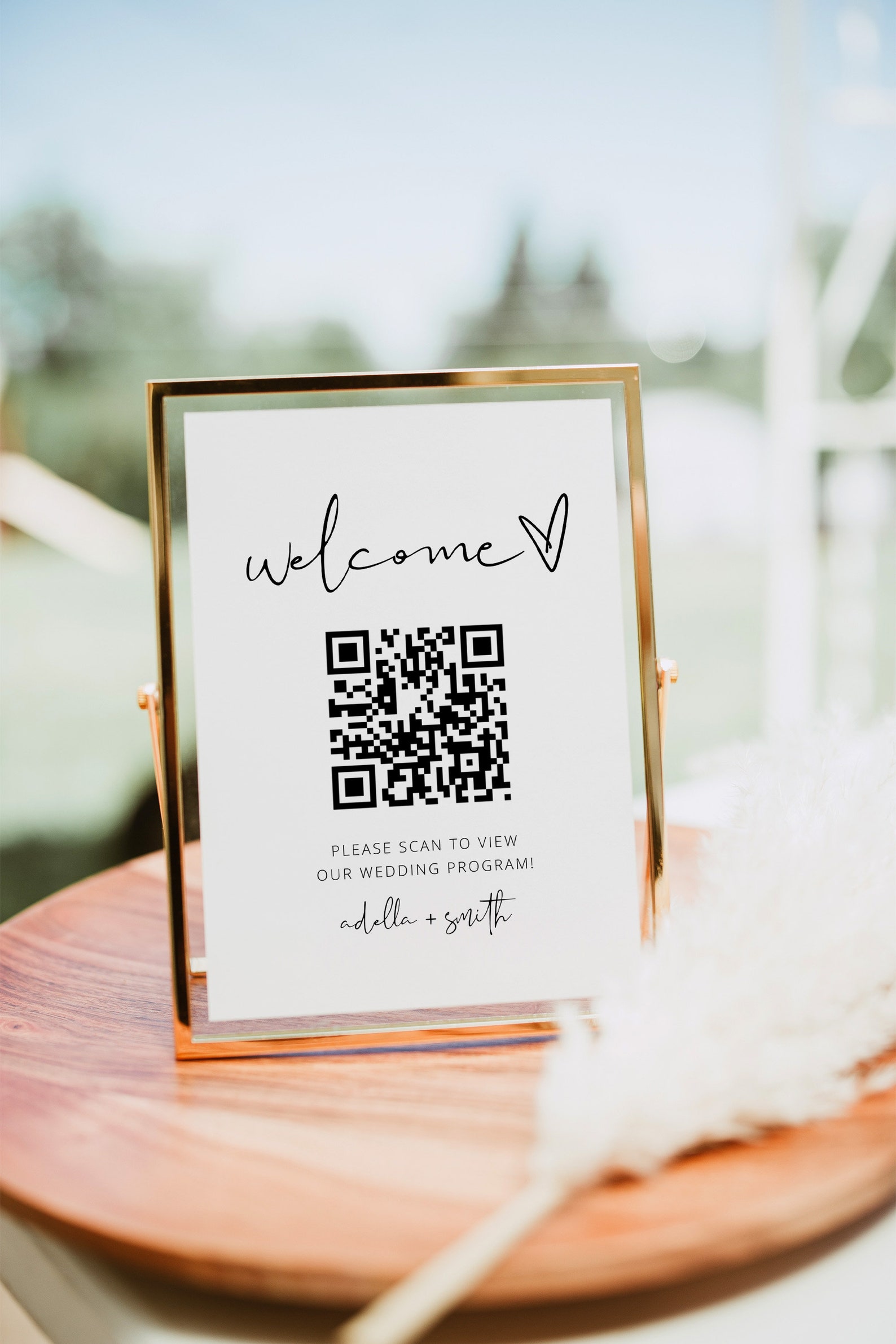 QR Code Wedding Program Sign Scan QR Code for Order of - Etsy