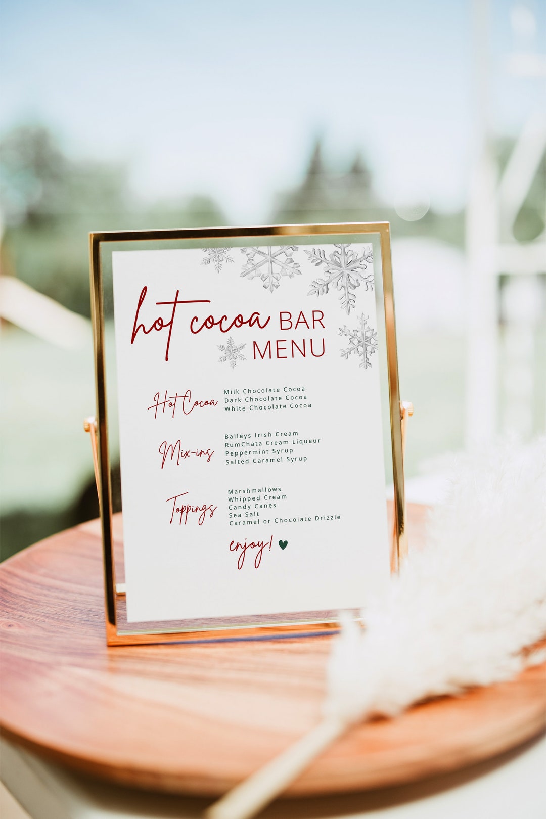Hot Cocoa Bar Menu Template, Hot Chocolate Bar Menu Modern, Holiday ...