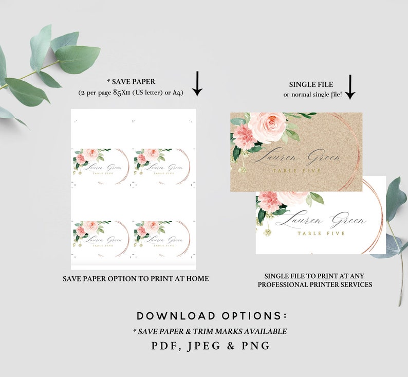 Editable Place Card Template DIY Place Cards Printable | Etsy