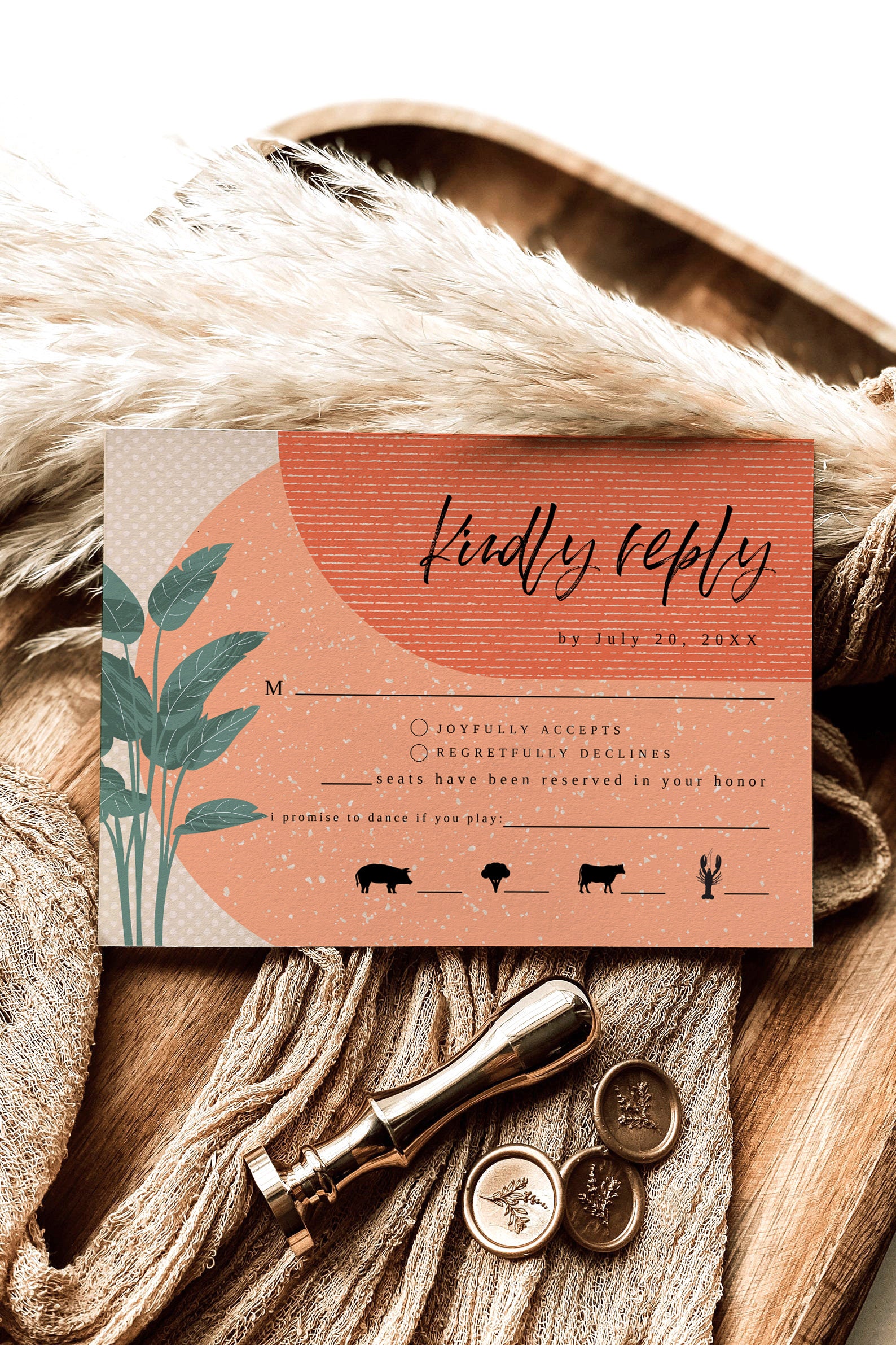 LANA | Rust Wedding Invitation Template, Desert Wedding Invitation ...