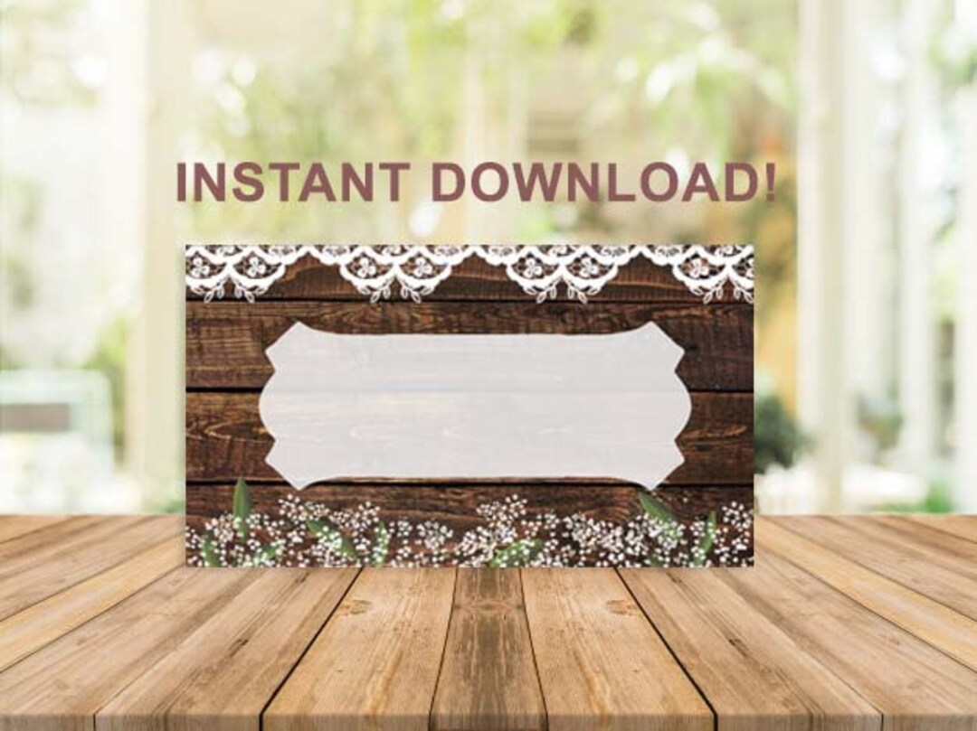 Rustic Place Cards, Wedding Place Cards Printable, Wedding Name Card ...