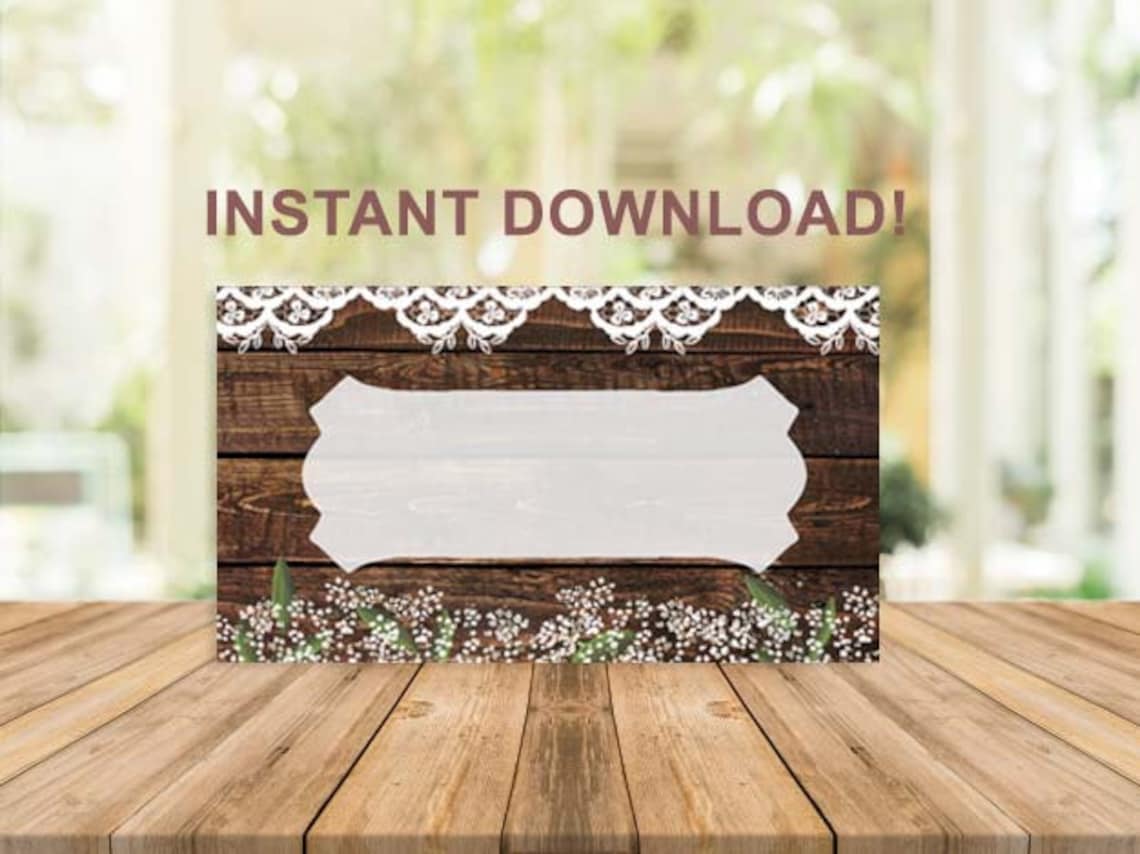 Rustic Place Cards Wedding Place Cards Printable Wedding | Etsy