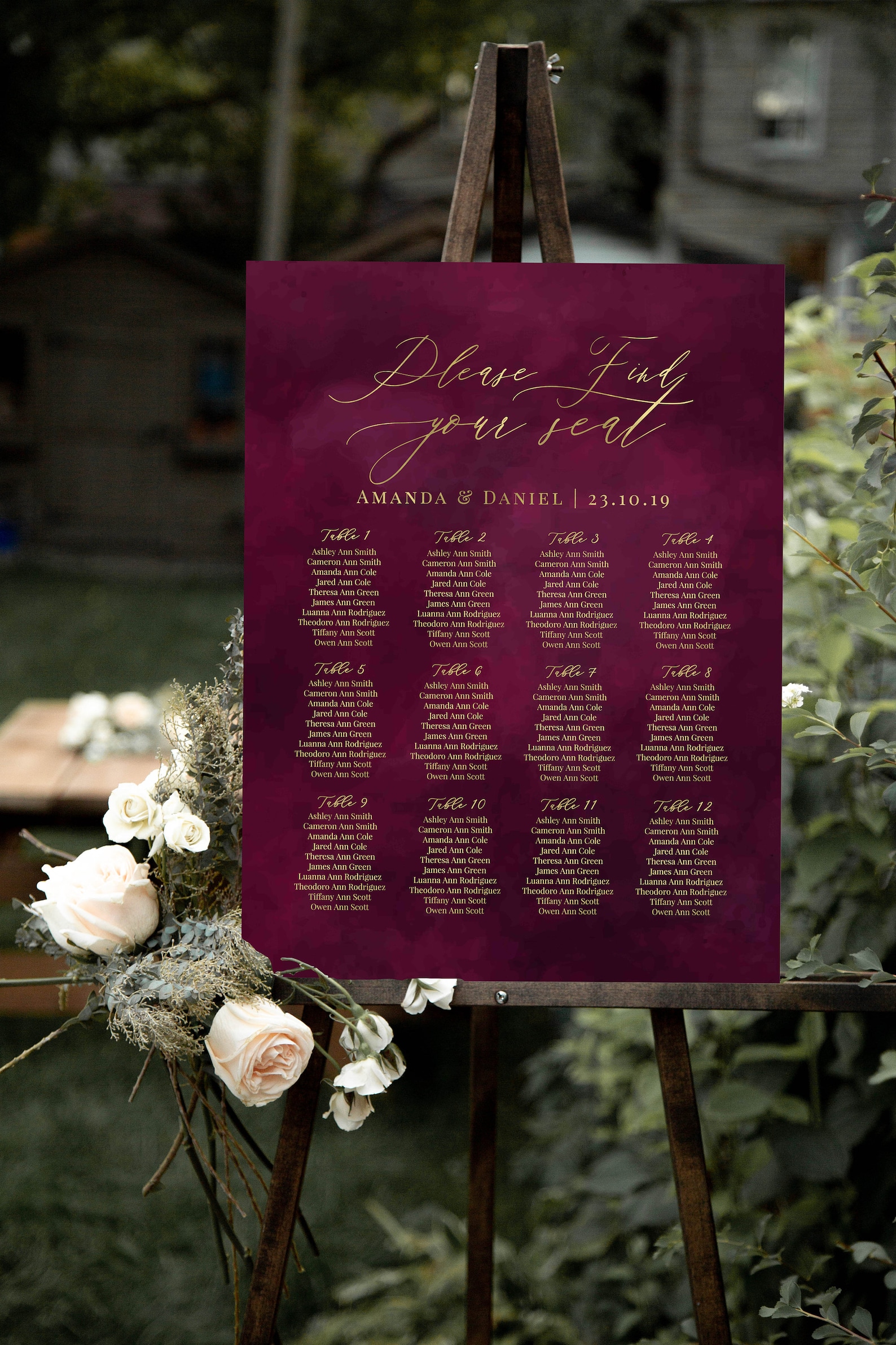 Seating Chart Template Printable Seating & Table Plan - Etsy