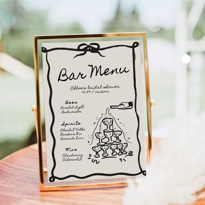 Hand Drawn Bar Manu Template, Handwritten Menu Drink Sign, Hand Drawn ...