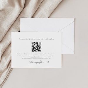 Photo Gallery Wedding Qr Code Card, Wedding Photo Gallery Card, Wedding ...