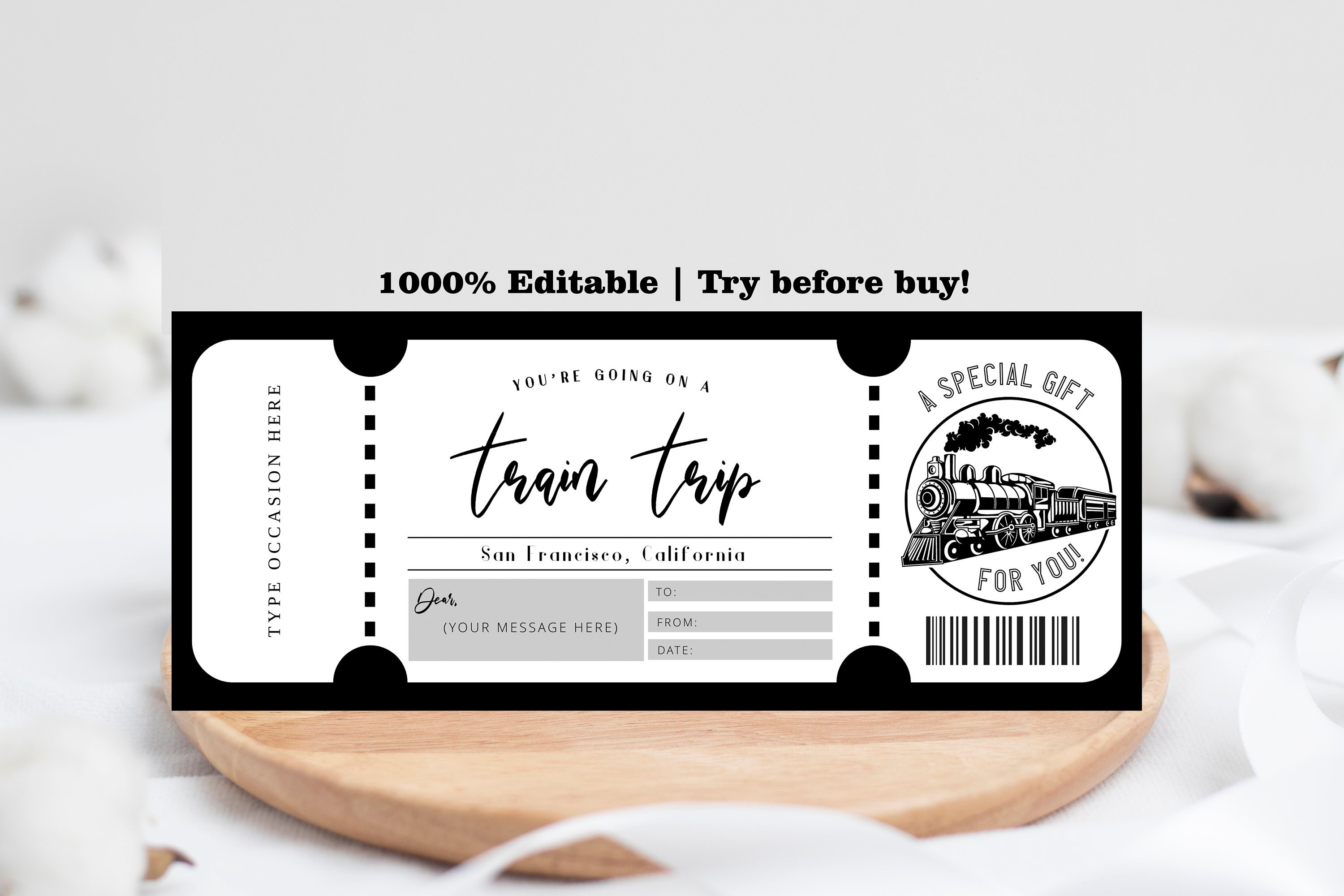 Blank Train Ticket Template