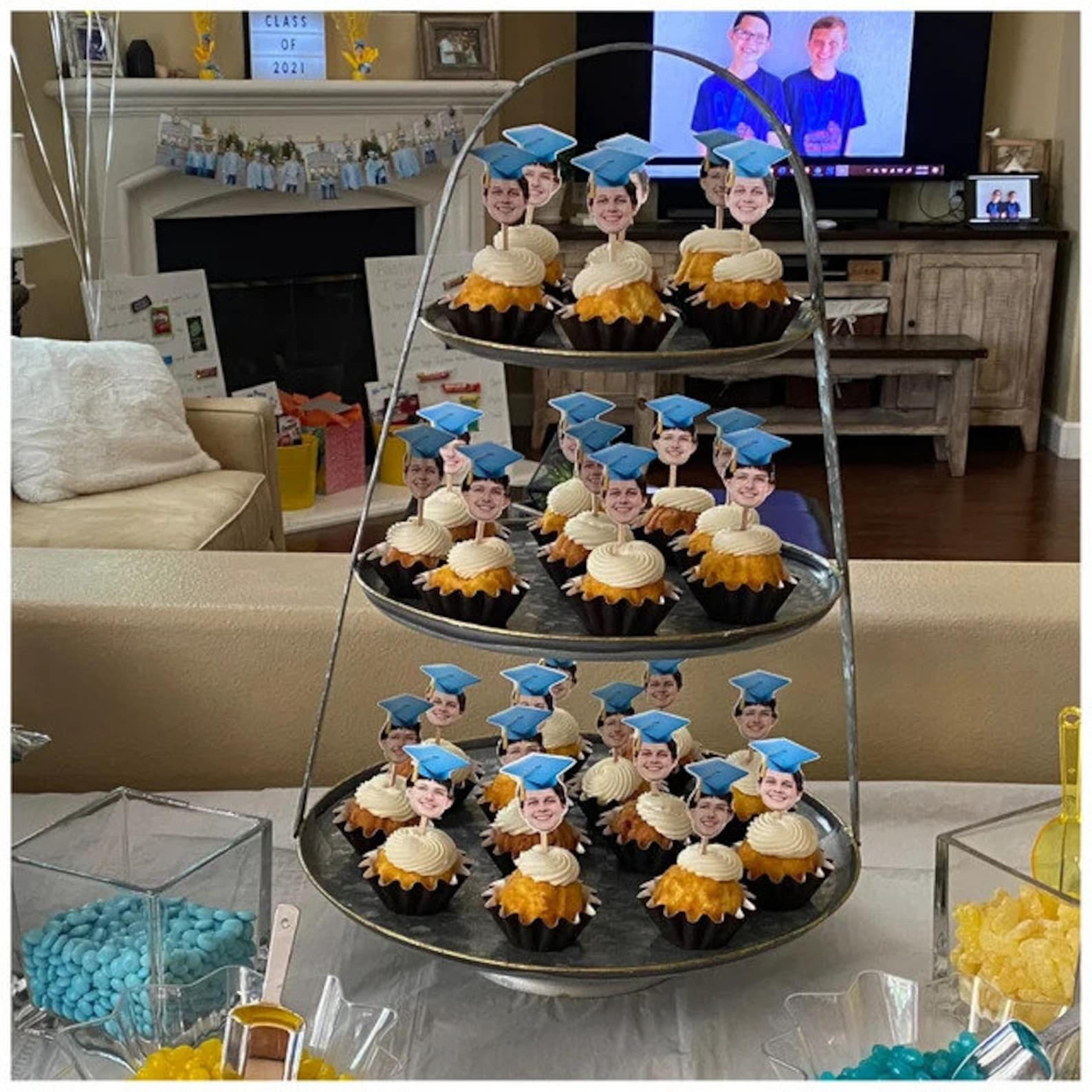 Graduation Hat Cupcake Toppers Graduation Party Decorations - Etsy