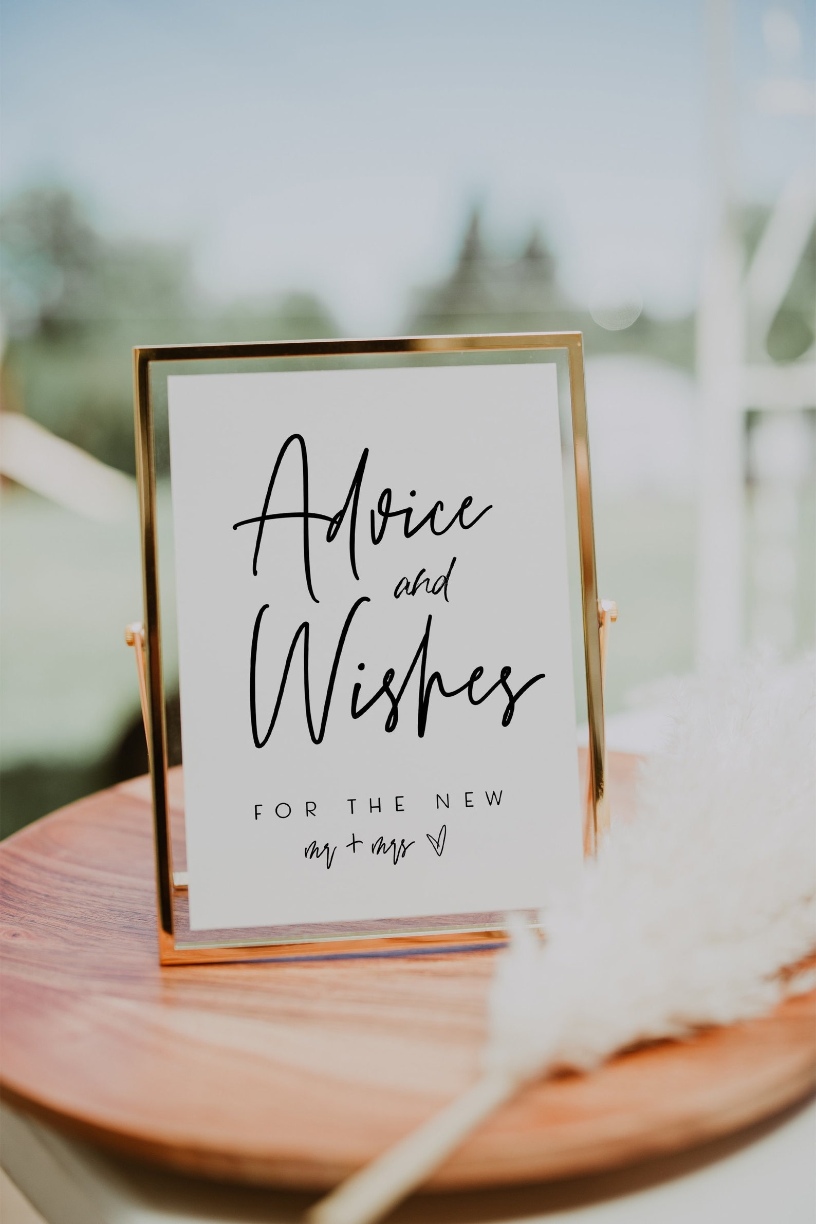 ELLIA Advice and Wishes Wedding Sign Modern Advice for the | Etsy