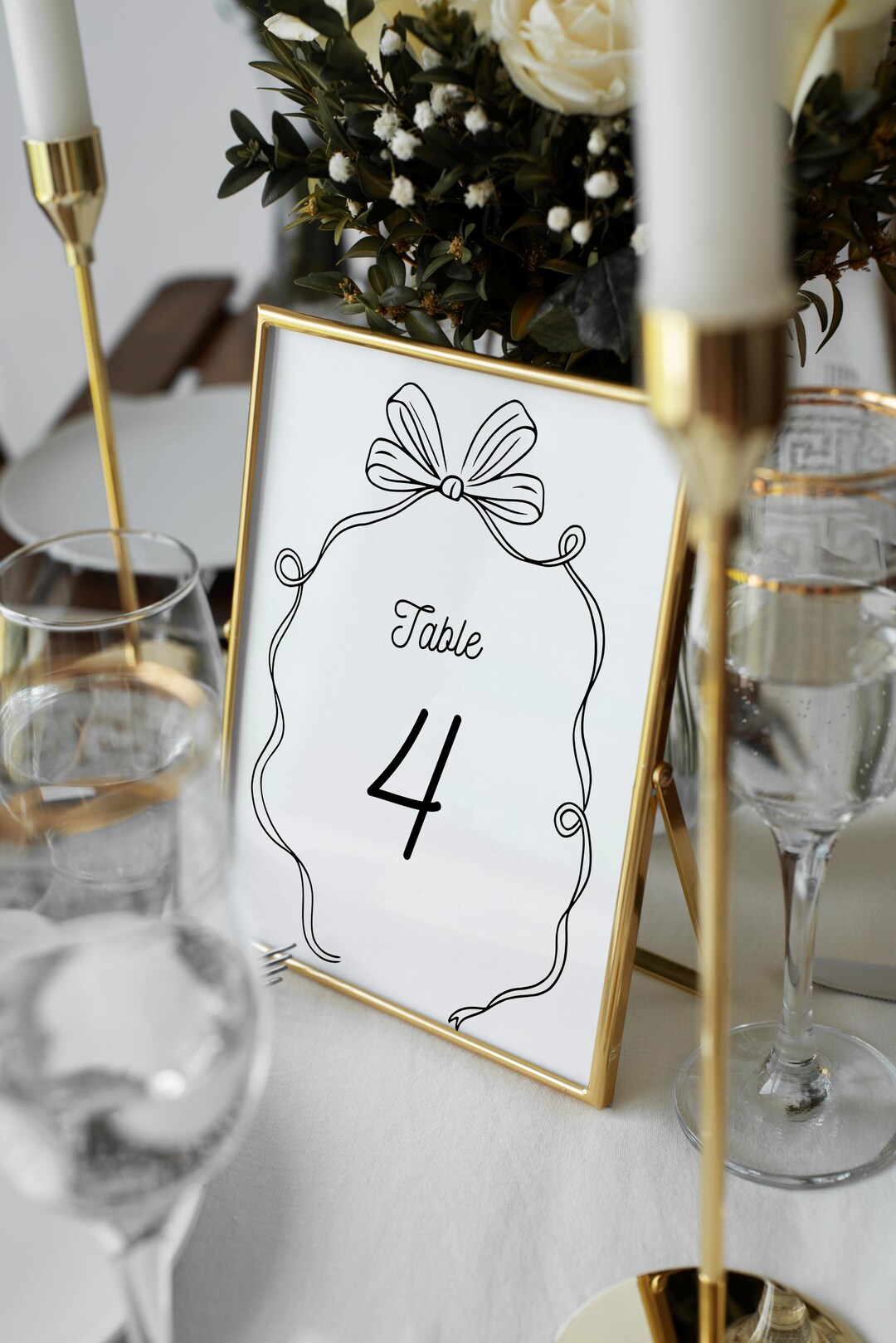 Hand Drawn Table Number Template, Editable Table Number Canva, Wedding ...