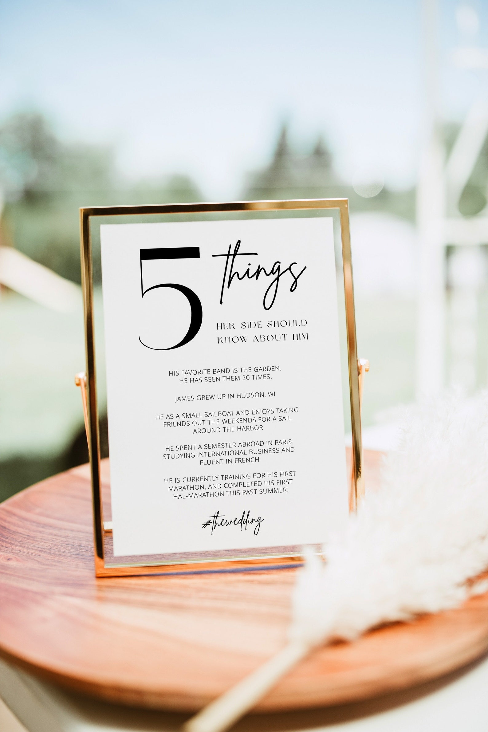 Fun Facts About the Bride Groom Wedding Sign 5 Things About - Etsy