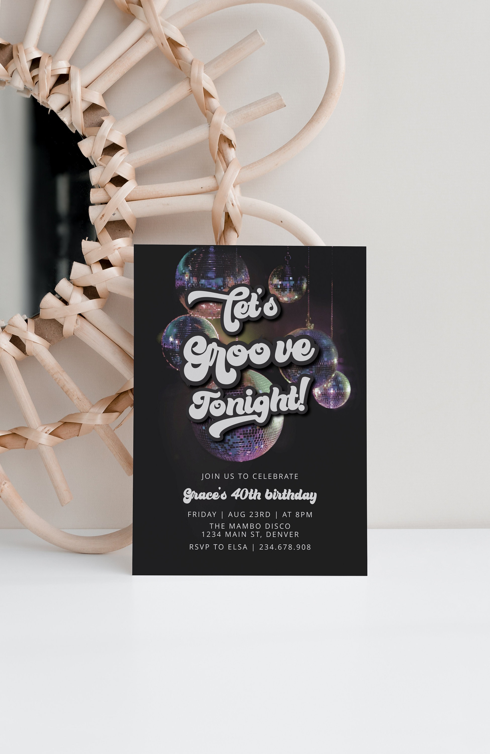 Let's Groove Tonight Party Invitation, 70s Retro Birthday Invitation ...