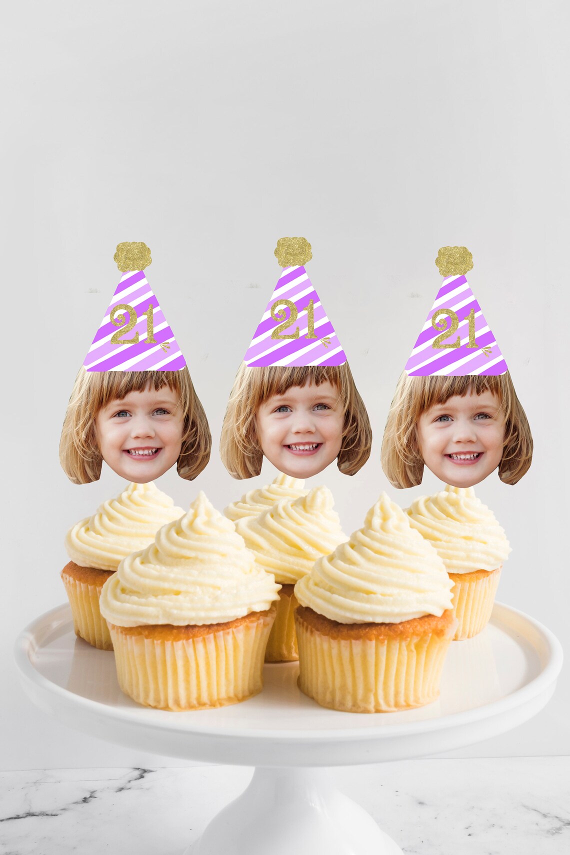Purple Cupcake Toppers Printable Cupcake Toppers Photo Photo - Etsy