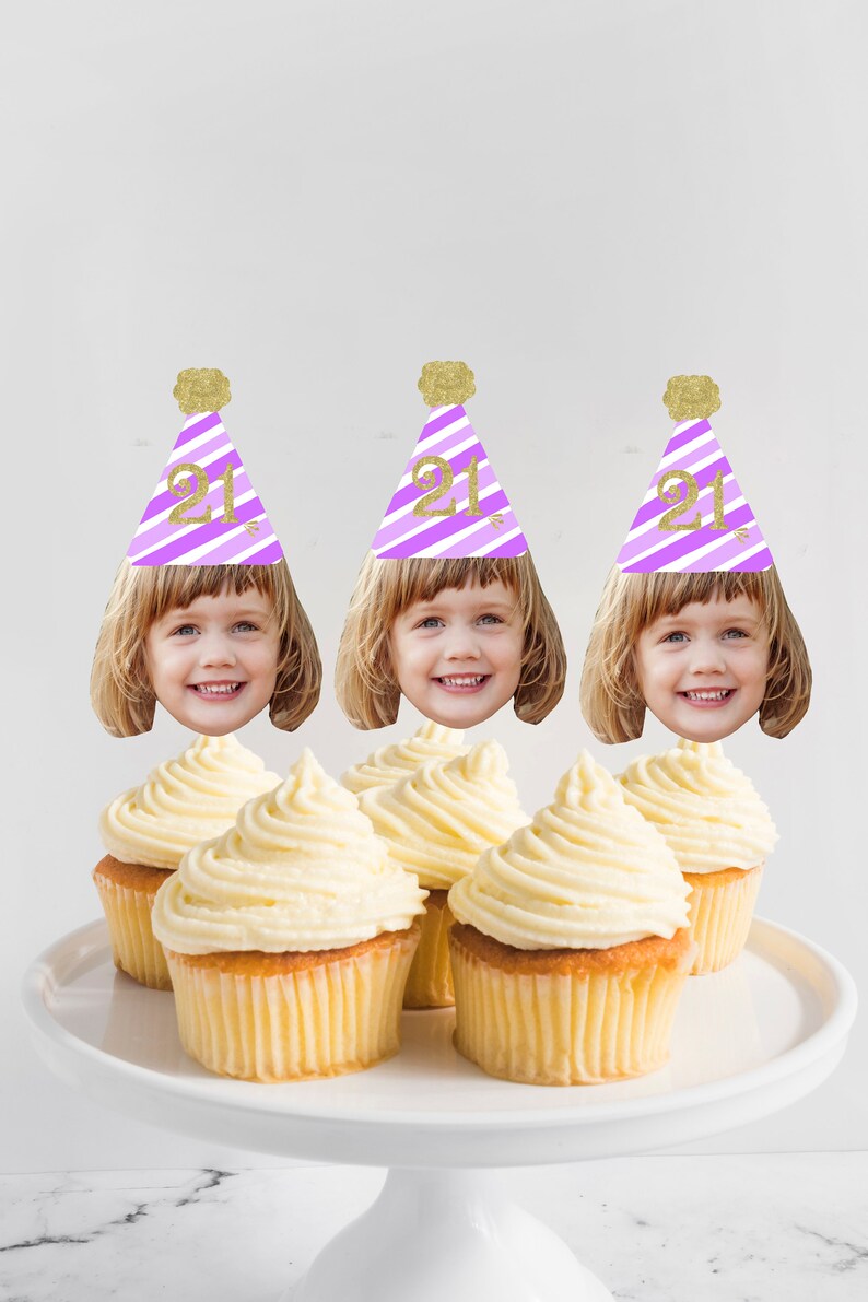 Purple Cupcake Toppers Printable Cupcake Toppers Photo Photo - Etsy