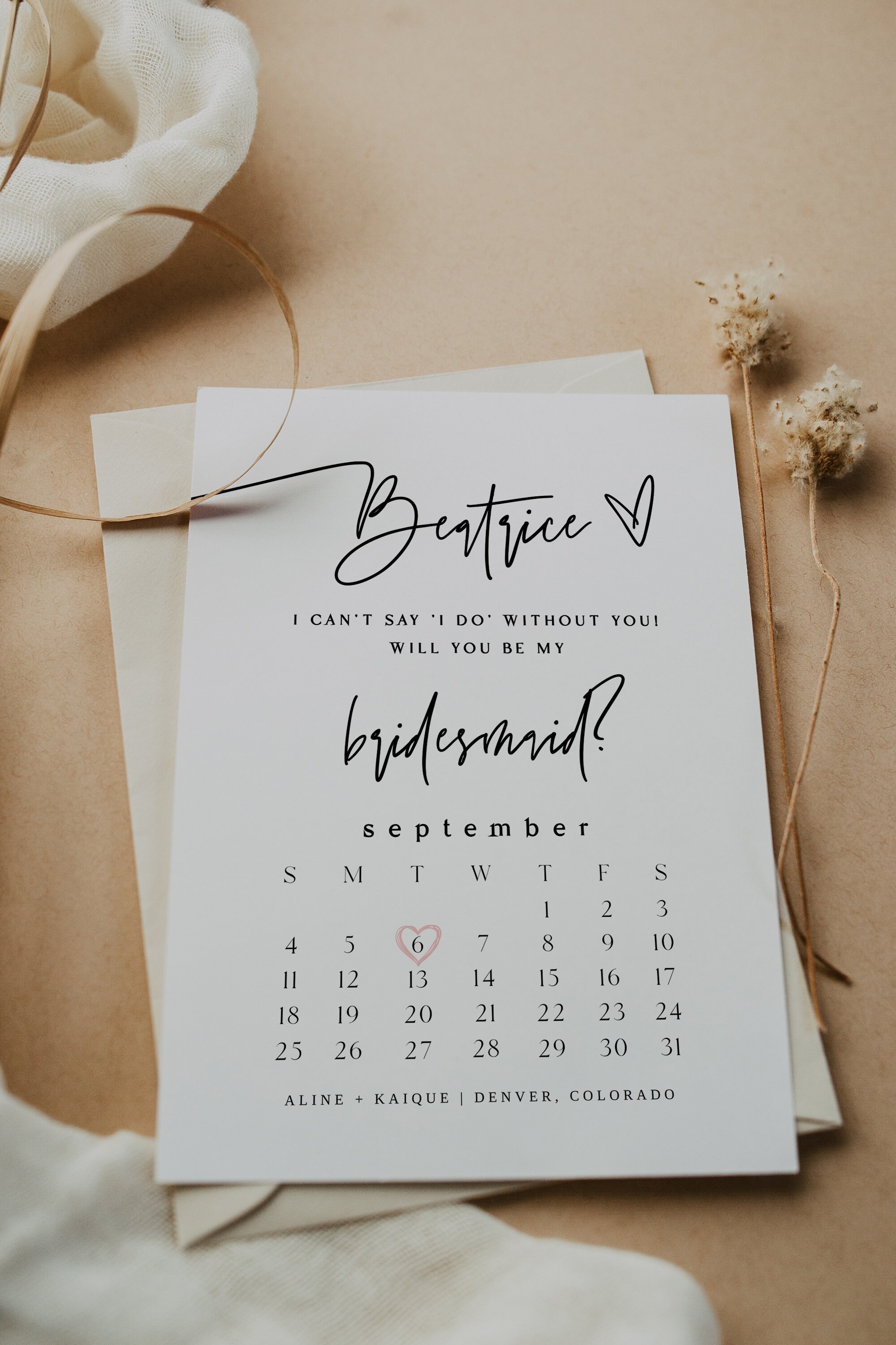 ELLIA Bridesmaid Proposal Calendar Card Calendar Proposal - Etsy