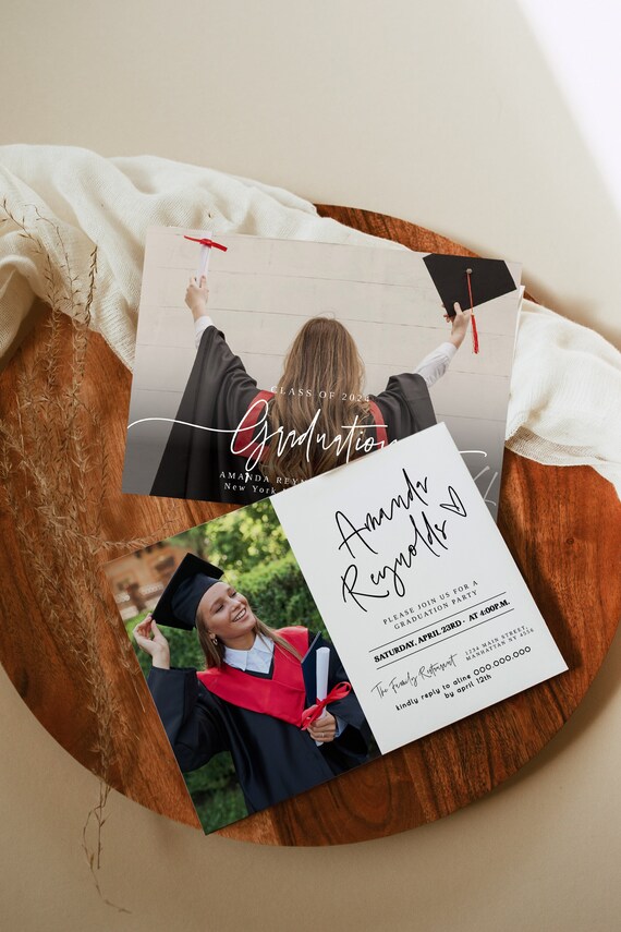 Graduation Invitation Instant Download Modern Graduation - Etsy