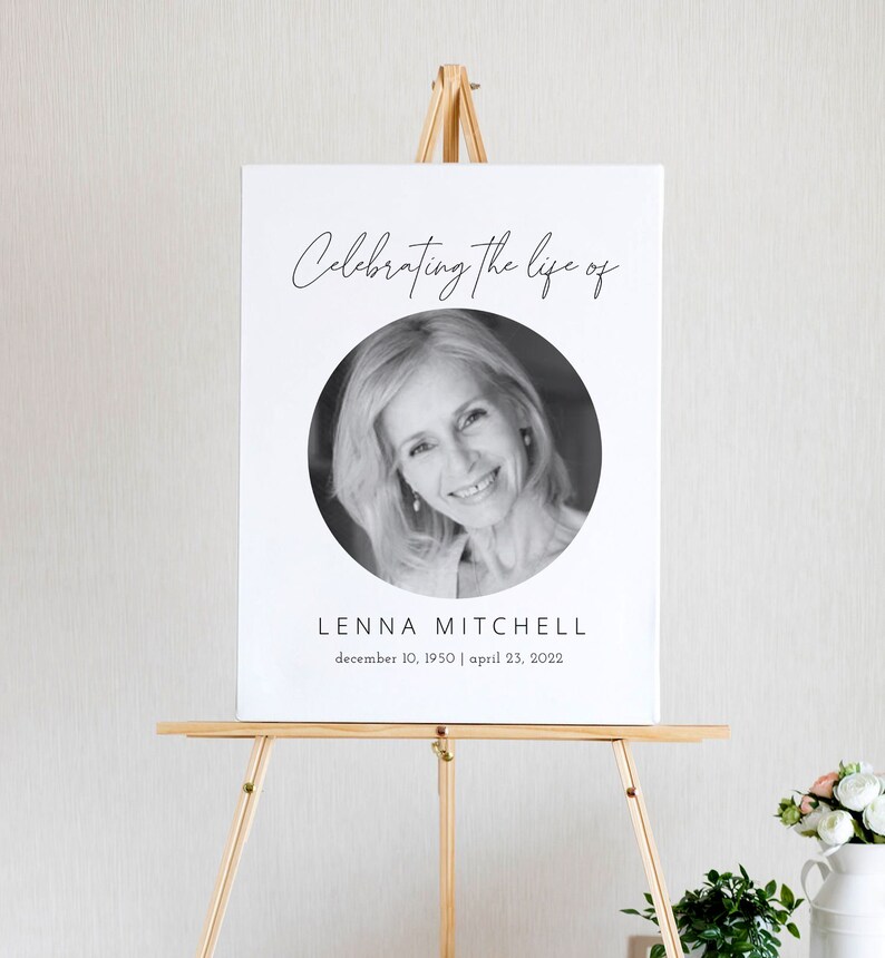 In Loving Memory Sign Template Photo Funeral Welcome Poster - Etsy