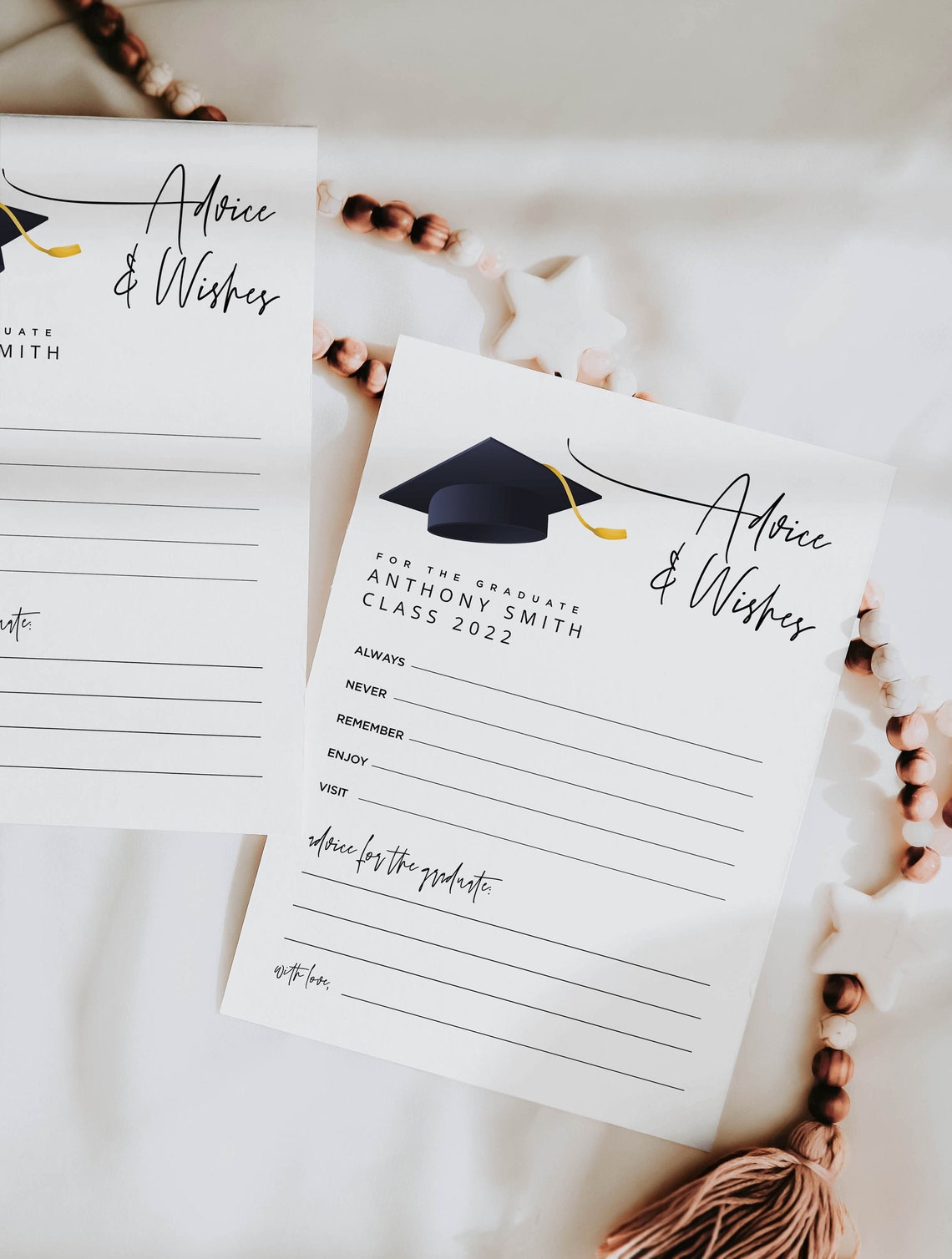 Graduation Advice and Wishes Card Template Wishes for the - Etsy