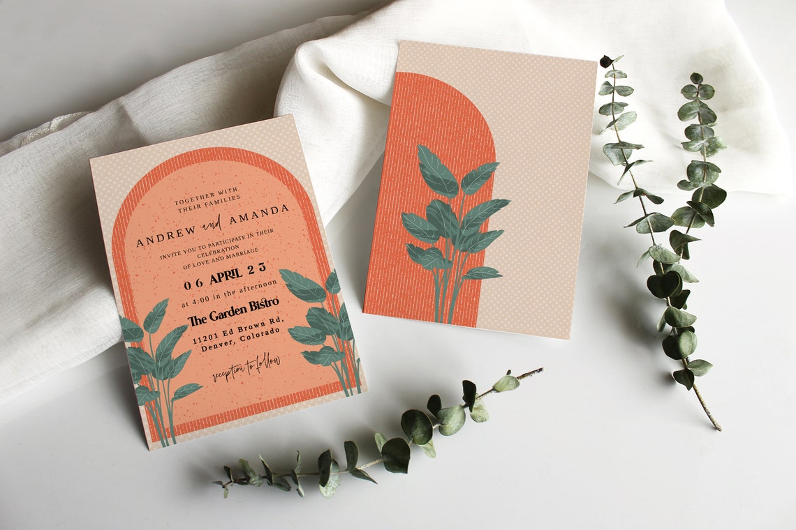 LANA Rust Wedding Invitation Template Desert Wedding - Etsy