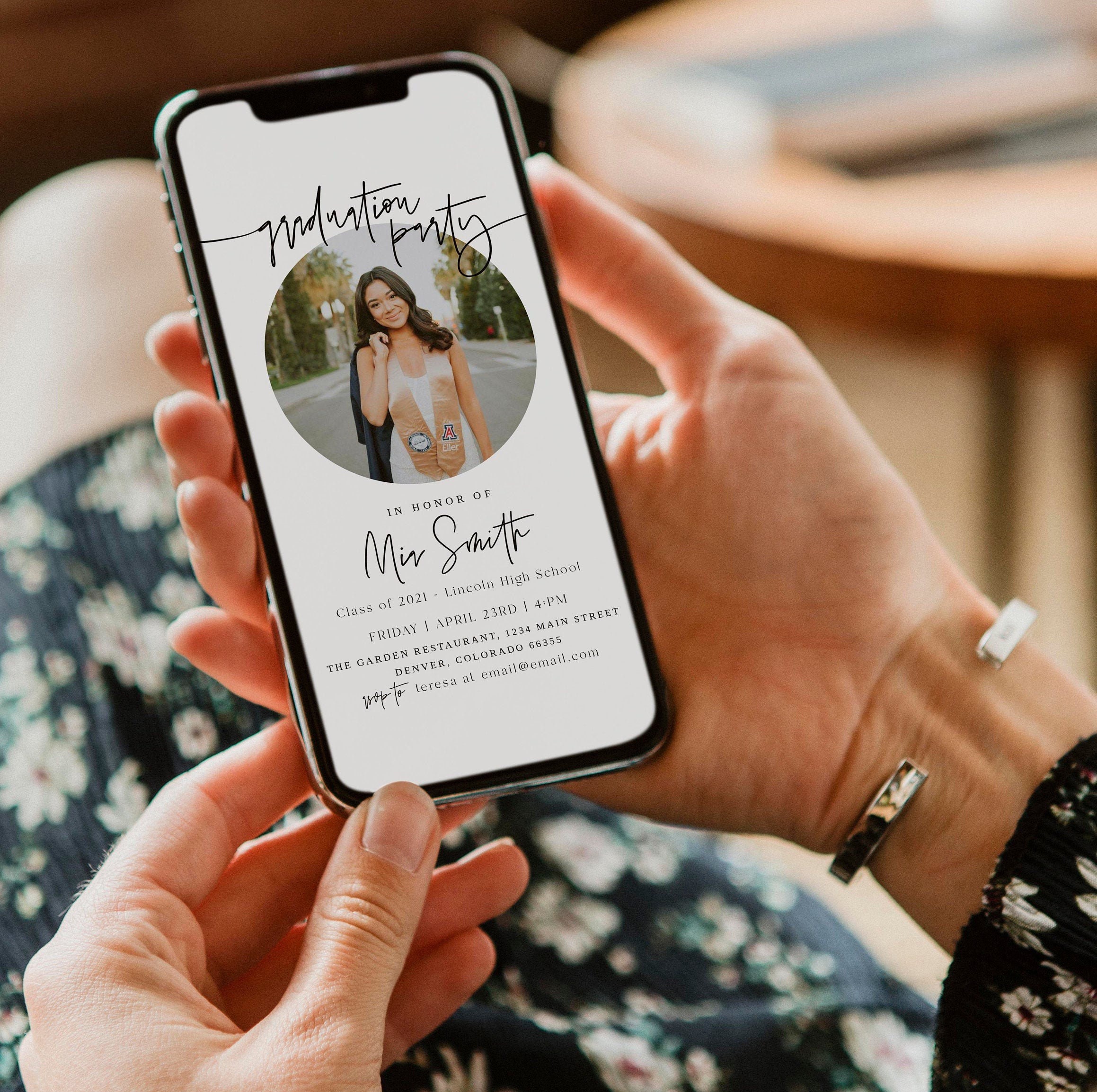 Ellia Electronic Graduation Invitation Template Photo - Etsy