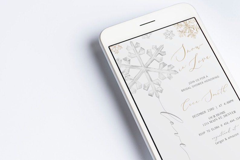 Snow in Love Bridal Shower Invitation Winter Bridal Shower - Etsy