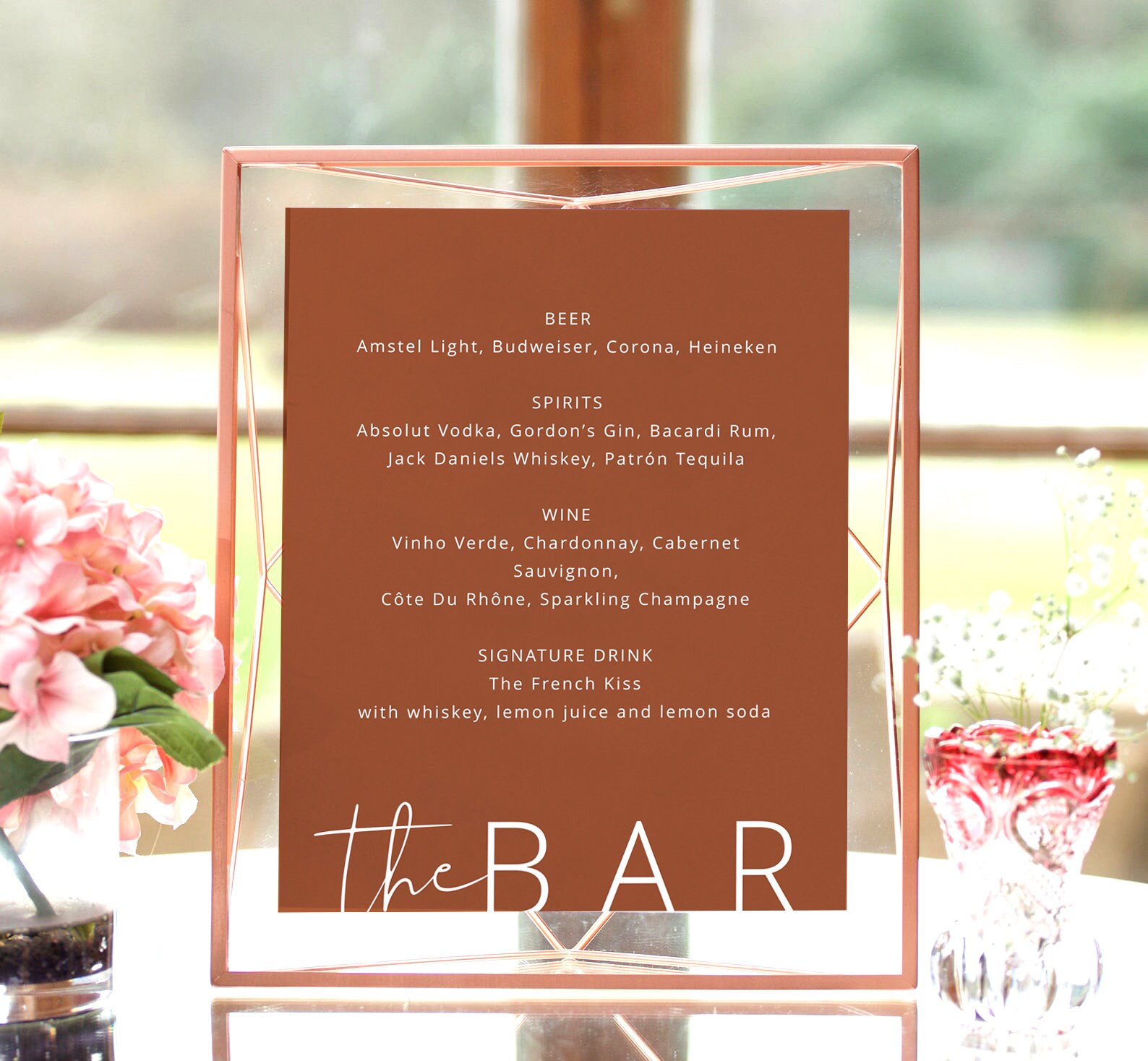 Terracotta Wedding Bar Sign Template Desert Boho Bar Menu - Etsy