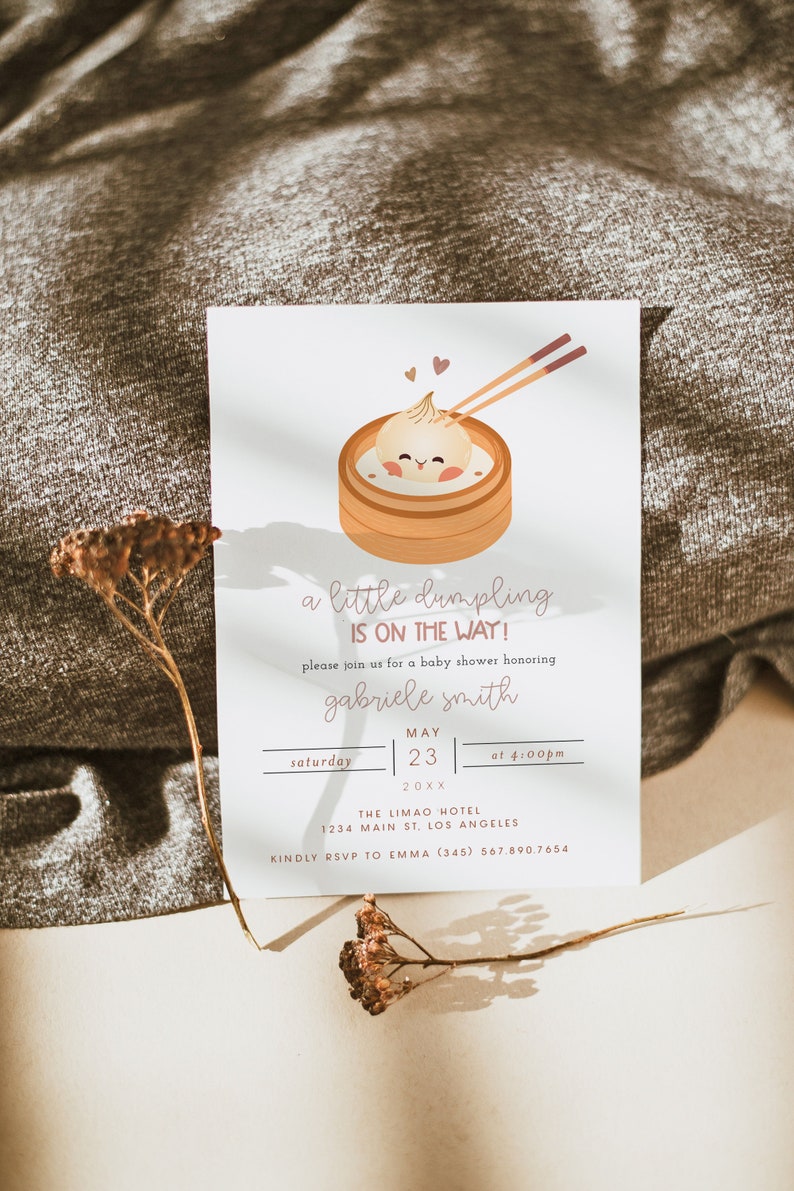 Bao Dumpling Baby Shower Invitation Dim Sum Baby Shower - Etsy