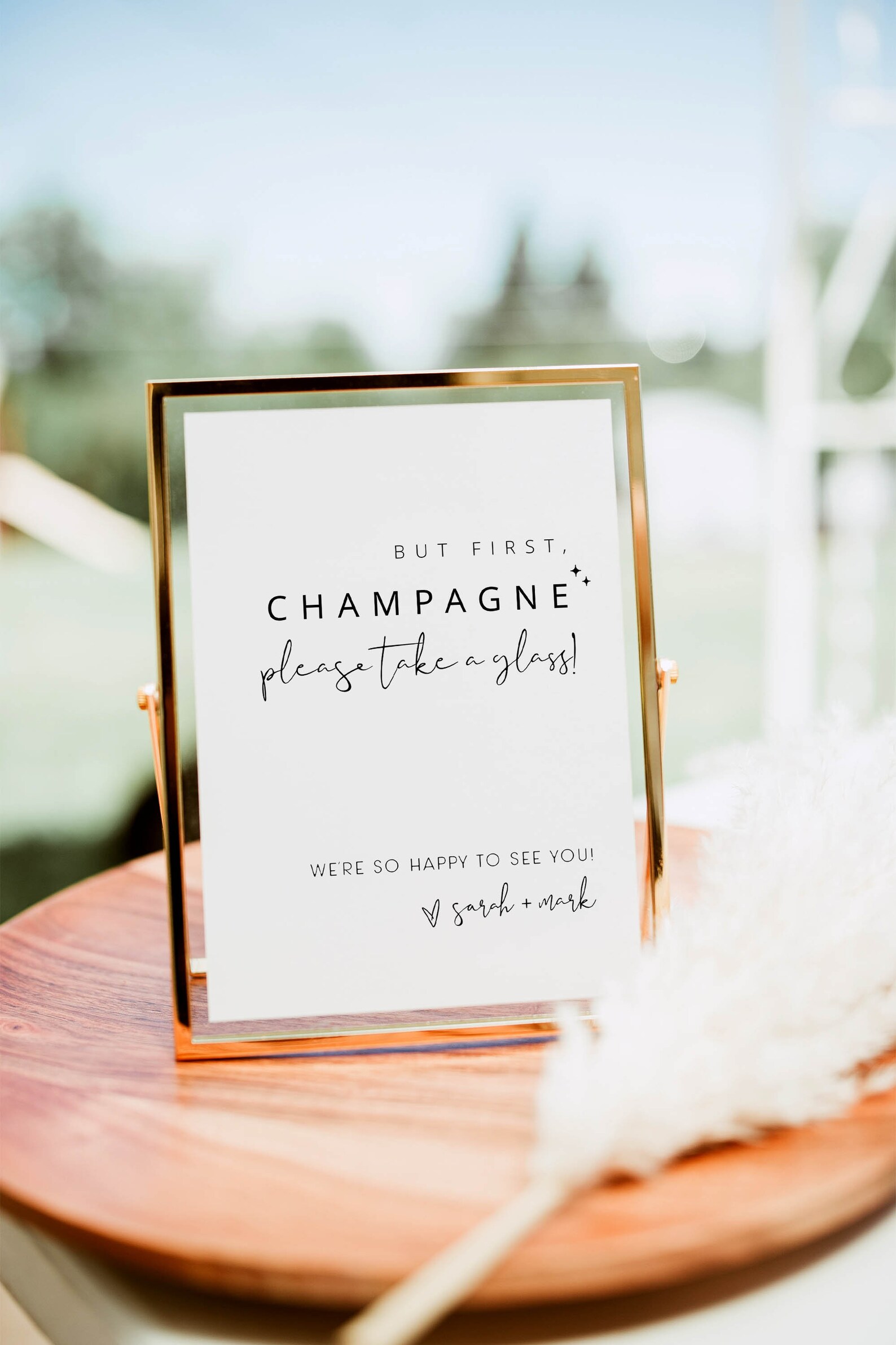 But First Champagne Sign Wedding Champagne Sign Take a Glass - Etsy