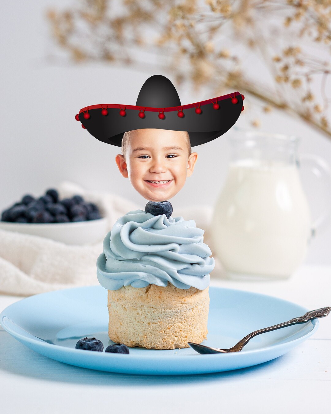 Sombrero Cupcake Topper Printable, Fiesta Cupcake Topper, Face Cut Out ...