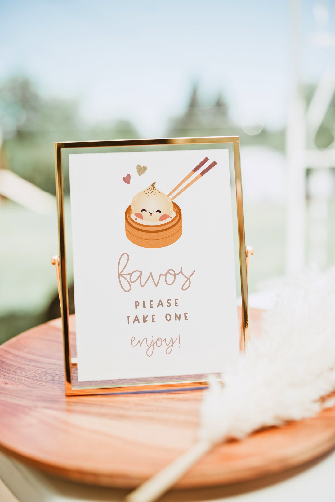 Dumpling Baby Shower Favor Sign Printable, Dim Sum Baby Shower Decor ...