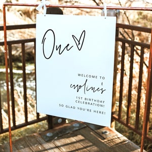 ELLIA | Minimalist Birthday Welcome Sign Printable, Birthday Welcome ...