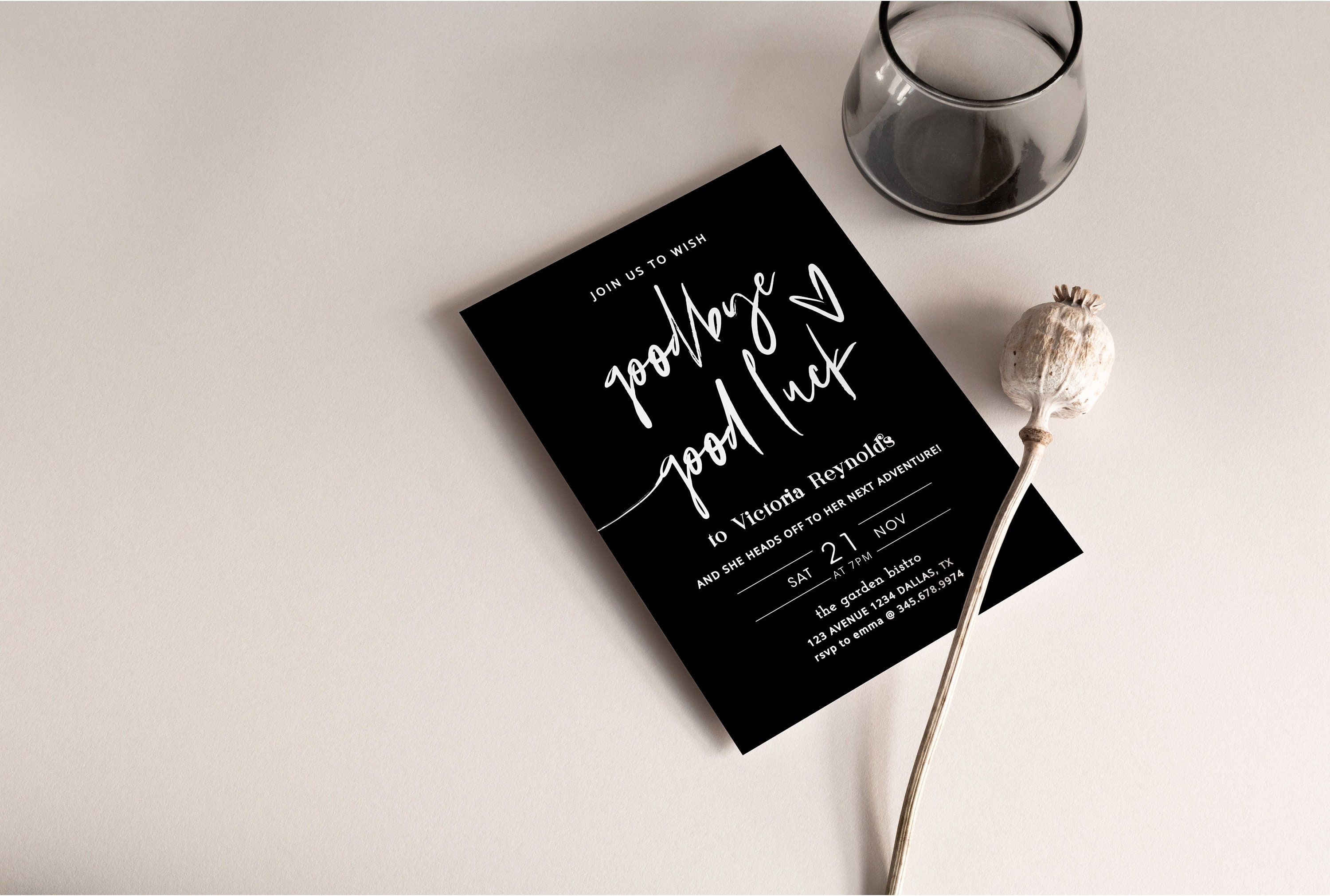 Farewell Invitation Template Goodbye and Good Luck - Etsy