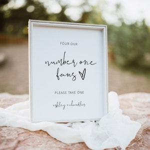 Wedding Fan Sign Template, Editable Wedding Favor Sign, Gran a Fan Sign ...