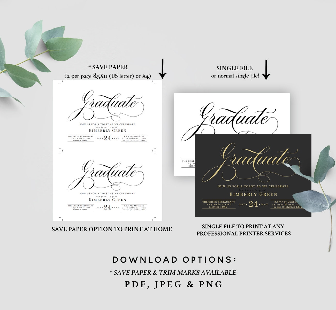 Graduation Party Invitations Template Graduation Invitation - Etsy