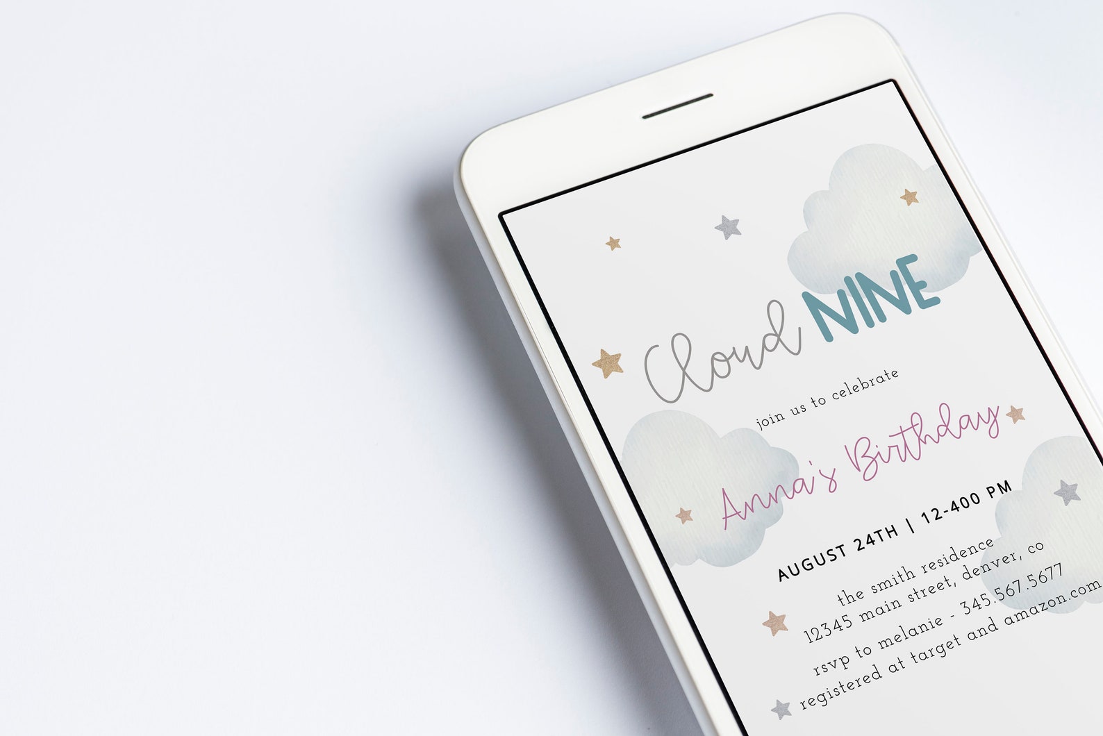 Cloud Nine Birthday Invitation 9th Birthday Invitation Girl - Etsy
